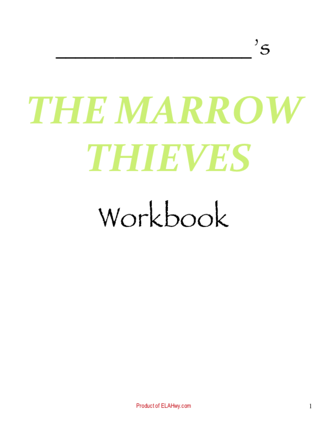The Marrow Thieves by Cherie Dimaline: UNIT, No-Prep – ELA Hwy