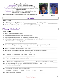 Black Enough: “Warning: Color May Fade" No-Prep Workbook (by Henderson ...