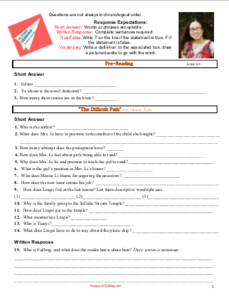 Flying Lessons & Other Stories: "The Difficult Path" No-Prep Workbook ...