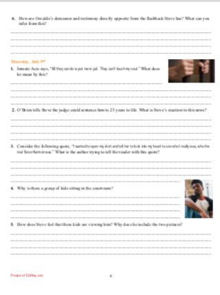 Monster by Walter Dean Myers: No-Prep Novel Workbook – ELA Hwy