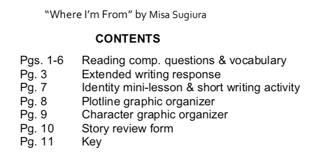 Come On In: “Where I'm From” No-Prep Workbook (by Sugiura) – ELA Hwy