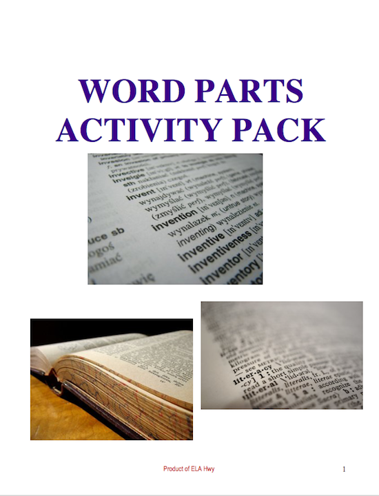 Word Parts Pack: Prefixes, Root Words, & Suffixes Activity Pack (13 pg ...