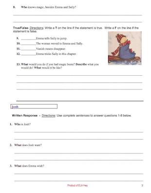 Emma's Magic Winter by Jean Little: Reading Comprehension Workbook ...