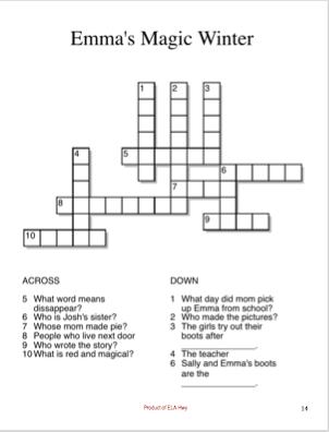 Emma's Magic Winter by Jean Little: Reading Comprehension Workbook ...