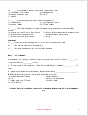 Fahrenheit 451 by Ray Bradbury: Three Quizzes – ELA Hwy