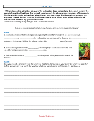 Siddhartha by Herman Hesse: Writing Activity for Chapter Gotama – ELA Hwy
