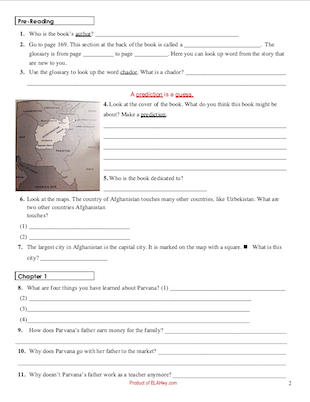 The Breadwinner by Deborah Ellis: Workbook & Journal Bundled – ELA Hwy