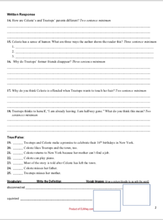 Flying Lessons & Other Stories: “Main Street” No-Prep Workbook – ELA Hwy