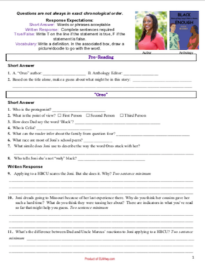 Black Enough: "Oreo" No-Prep Workbook (by Colbert) – ELA Hwy