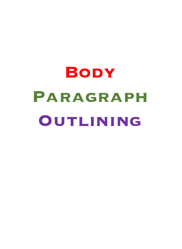Essay Outline Graphic Organizer & Worksheet: Body Paragraphs – ELA Hwy