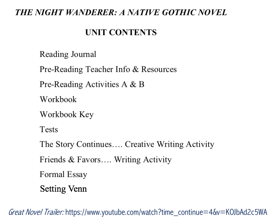 The Night Wanderer by Taylor: XL UNIT - No-Prep – ELA Hwy