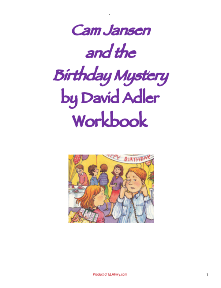 Cam Jansen and the Birthday Mystery by David Adler: Reading Comprehens ...