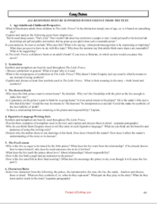 The Little Prince: XL Creative Unit (65 pgs.) – ELA Hwy