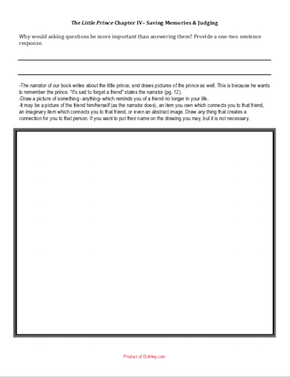 The Little Prince: Ch. 4 Writing & Drawing Activity – ELA Hwy