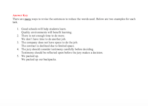 Sentence Fluency: Fixing Wordiness Worksheet – ELA Hwy