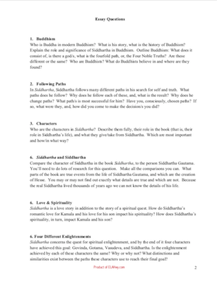 Siddhartha by Herman Hesse: Formal Essay – ELA Hwy